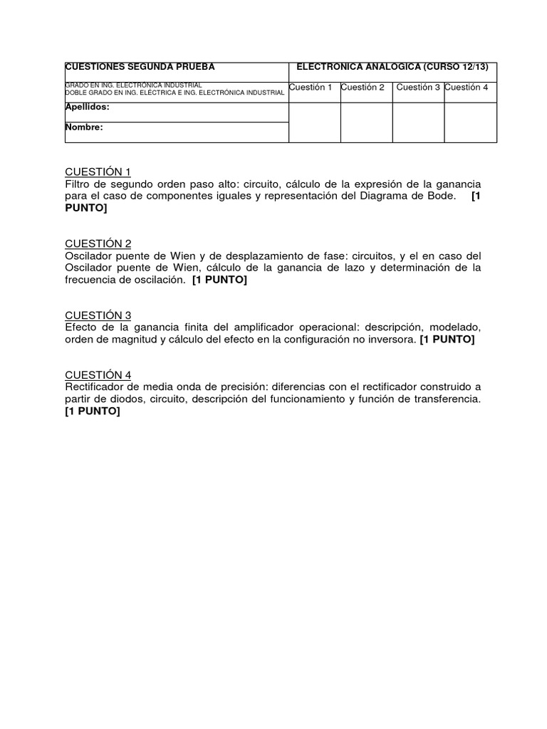 P2 EnA-Grado 12-13-Cuestiones-Soluciones | PDF | Rectificador | Electrónica