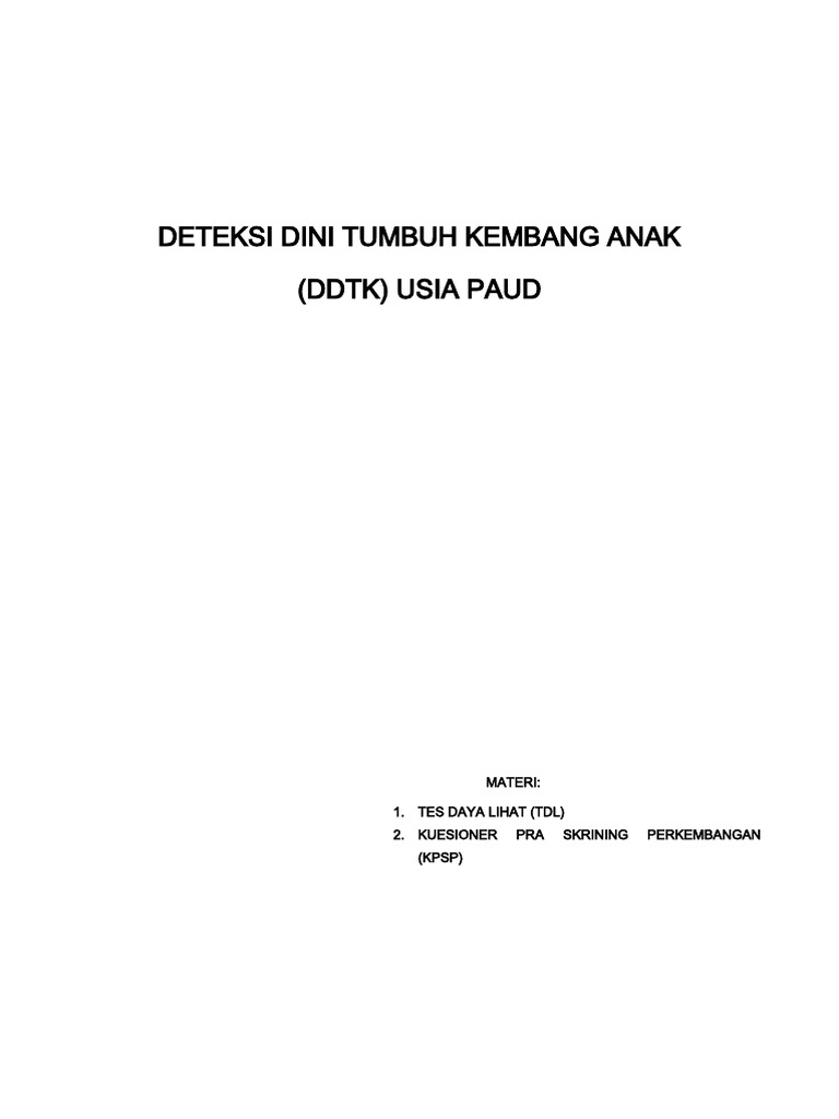 Materi DDTK | PDF
