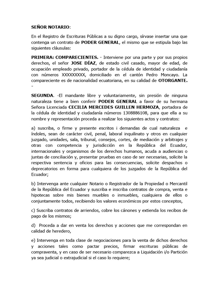 PODER_GENERAL[1] | Descargar gratis PDF | Seguro