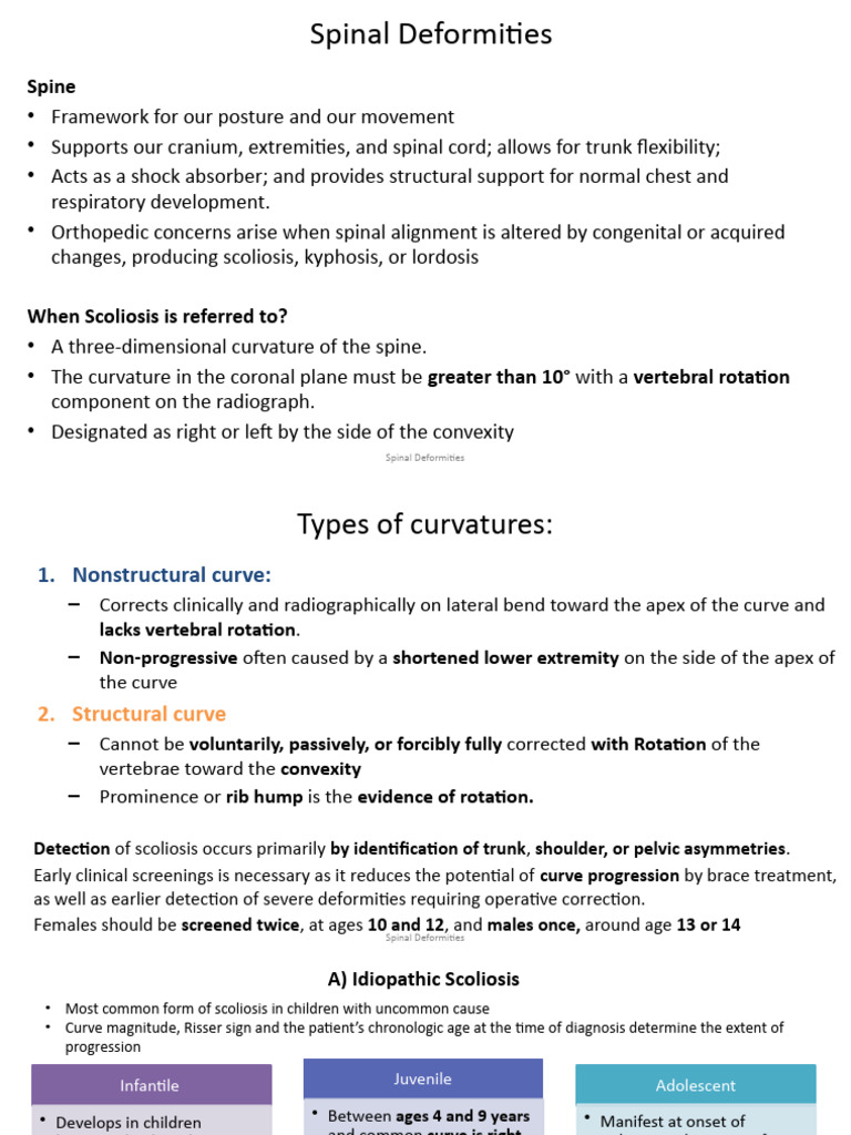 2-Spinal Deformities | PDF | Scoliosis | Vertebral Column