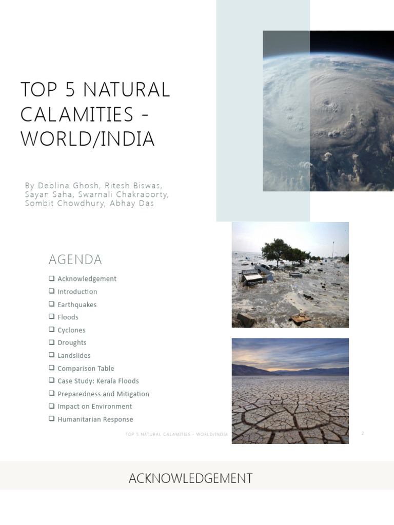 Top 5 Natural Calamities | PDF | Emergency Management | Natural Disasters
