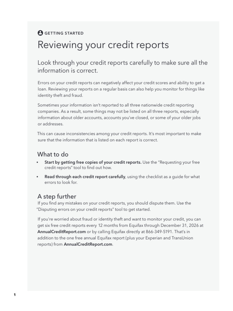 Reviewing Your Credit Reports Cfpb Your Money Your Goals Review