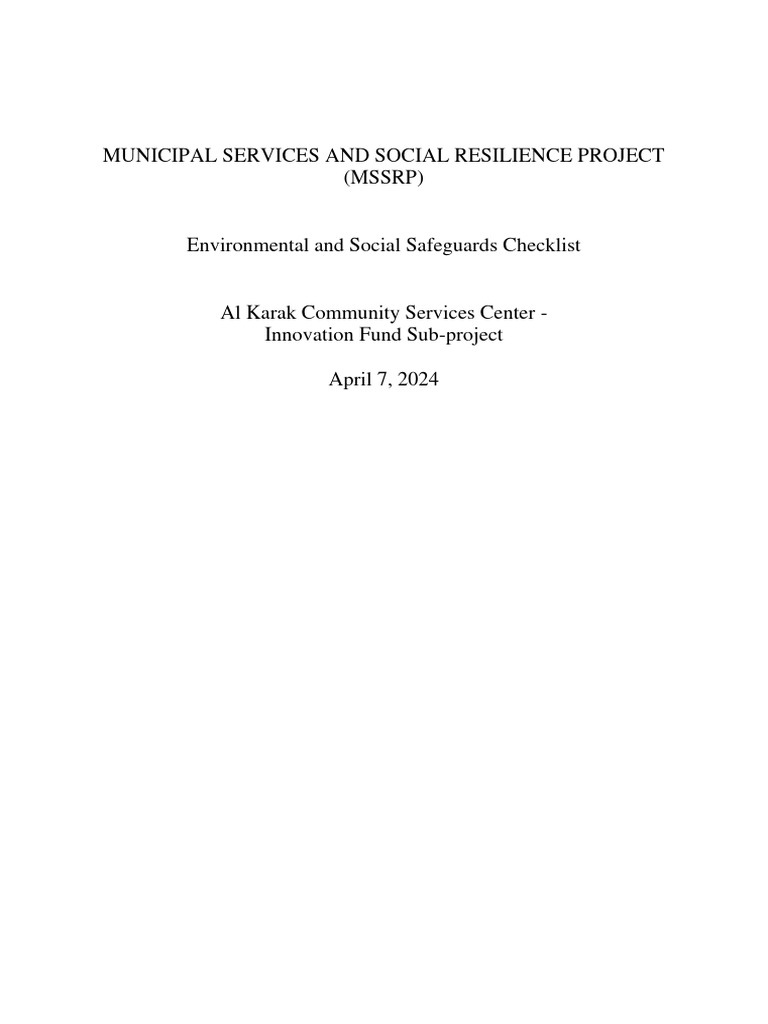 ESS Checklist - Karak Project - 7-4-2024 Clean | Download Free PDF ...