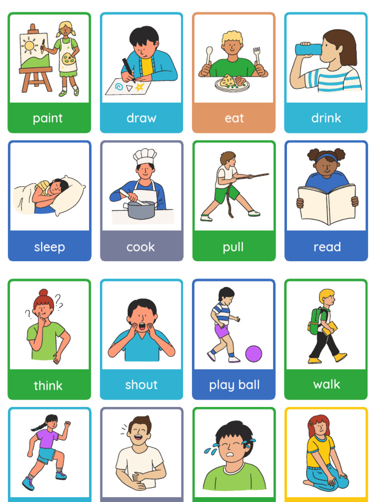 Action Verbs Flashcards | PDF