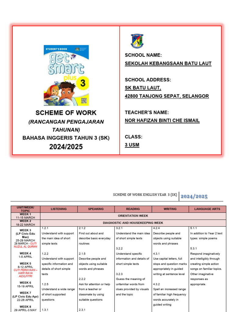 Year 3 English Scheme of Work 2024/25 | PDF | English Language | Word