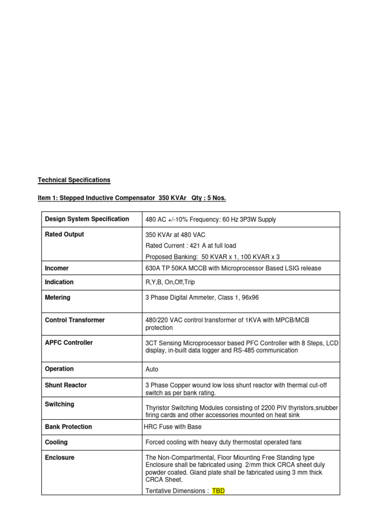 Technical Specifications | PDF | Electrical Wiring | Alternating Current