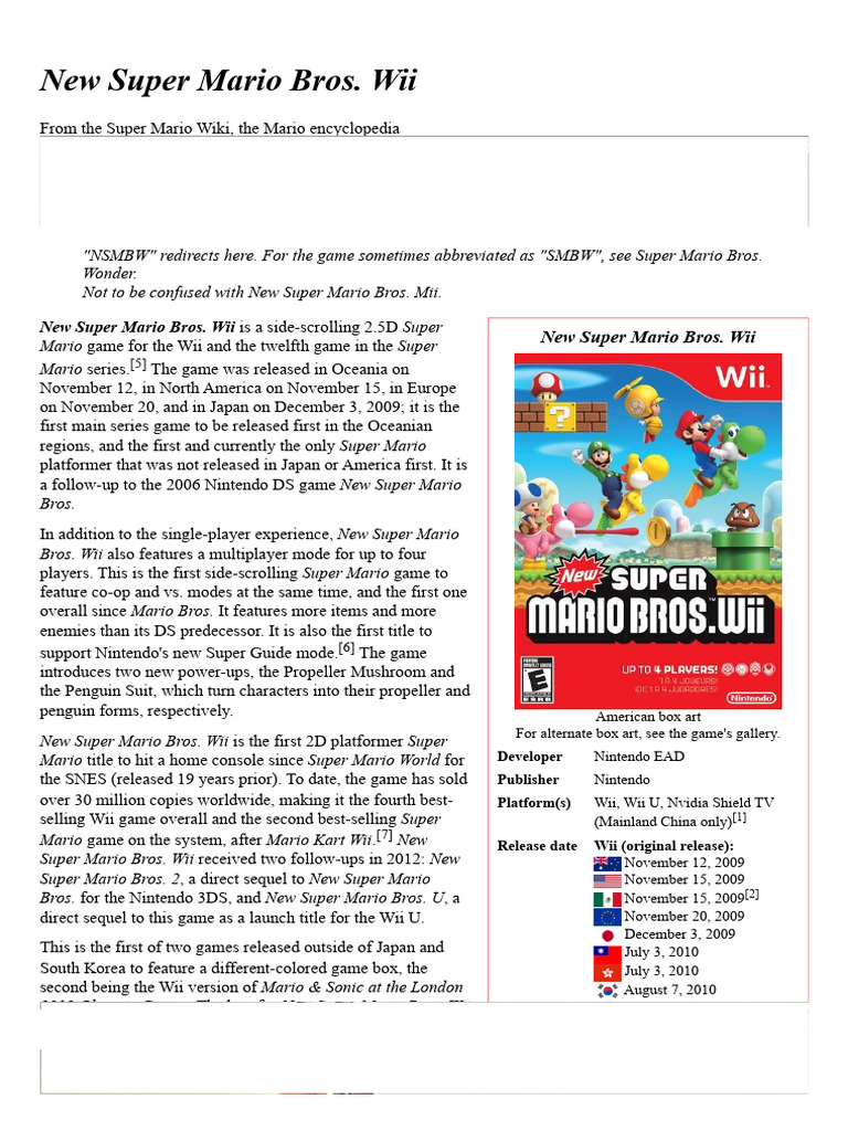 New Super Mario Bros. Wii - Super Mario Wiki, The Mario Encyclopedia ...