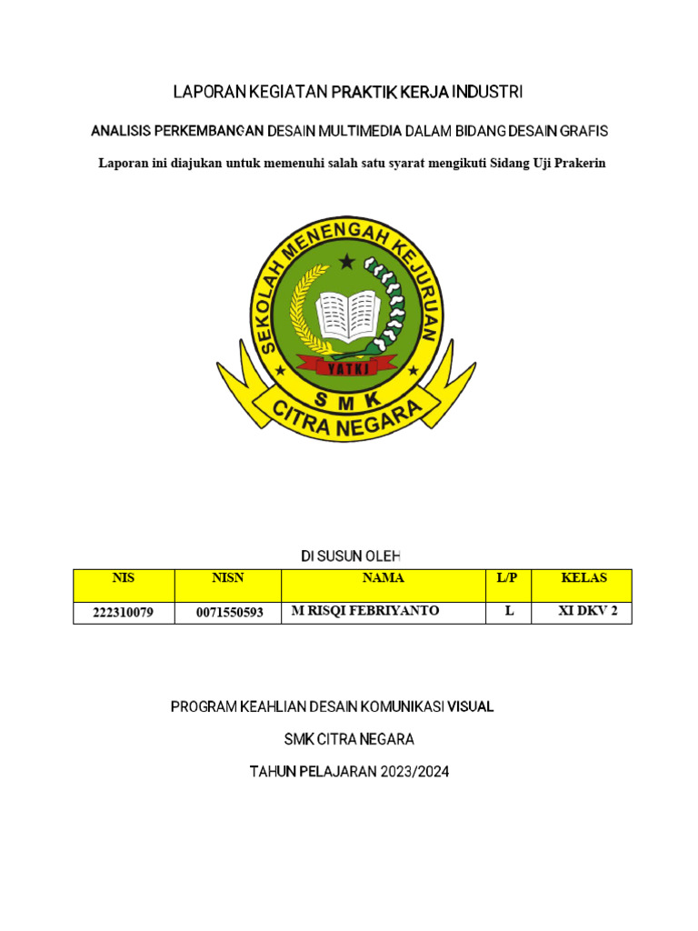 Laporan Hasil PKL Febri Update | PDF | Karier & Perkembangan