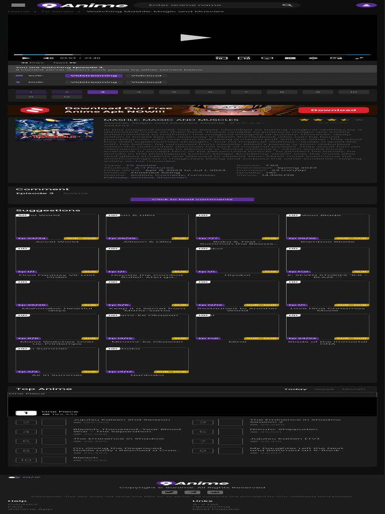 Watch Mashle Magic and Muscles Online Free On 9anime | PDF