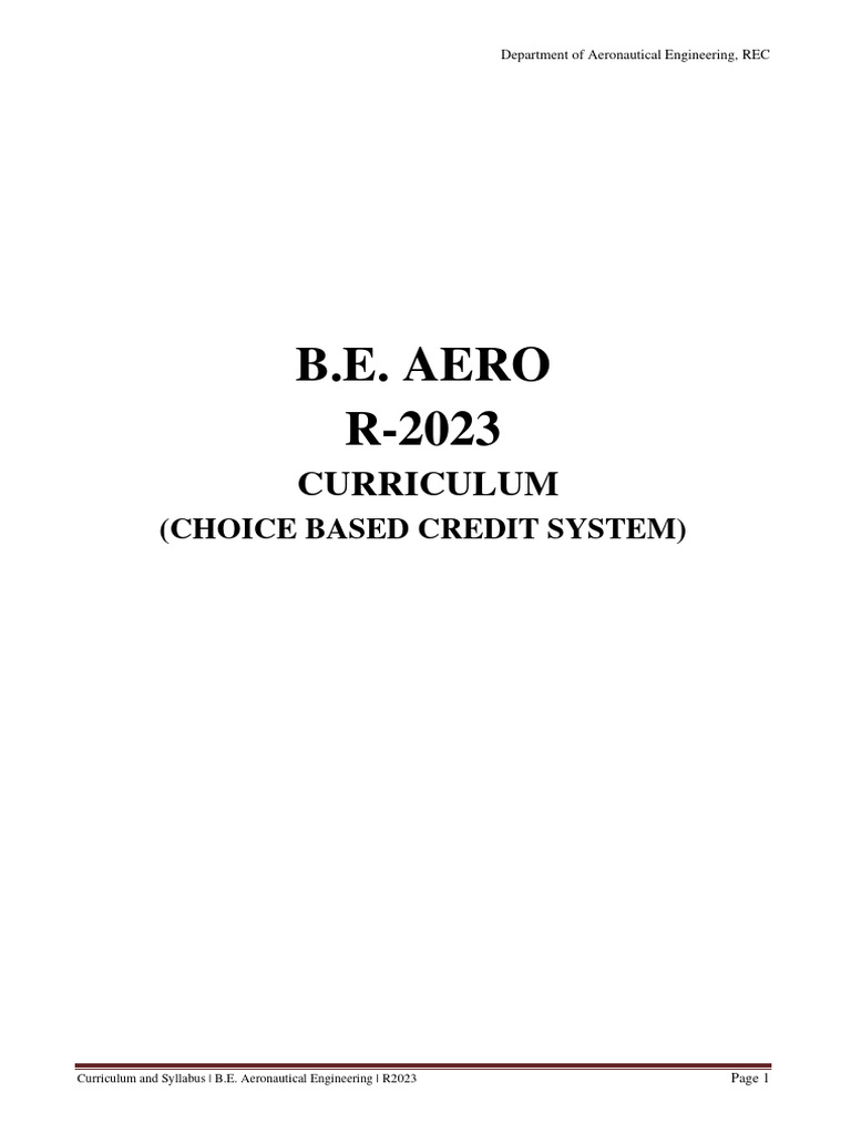 R2023-Aero-Curriculum and Syllabus | PDF | Integral | Matrix (Mathematics)