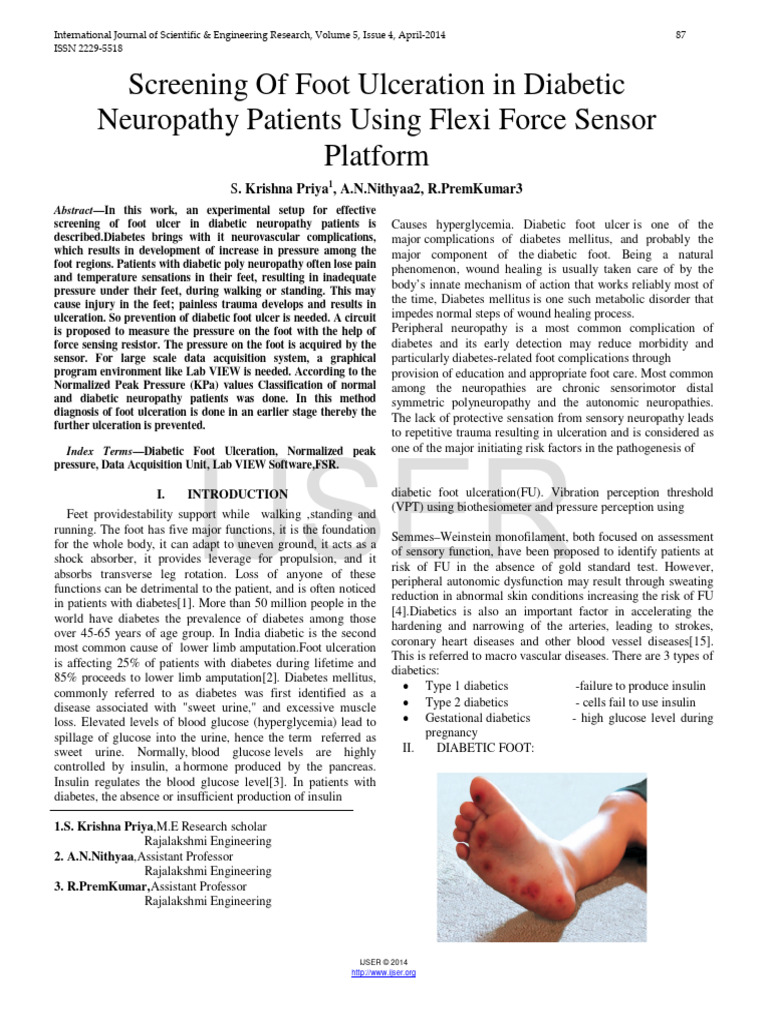 Researchpaper Screening of Foot Ulceration in Diabetic Neuropathy ...
