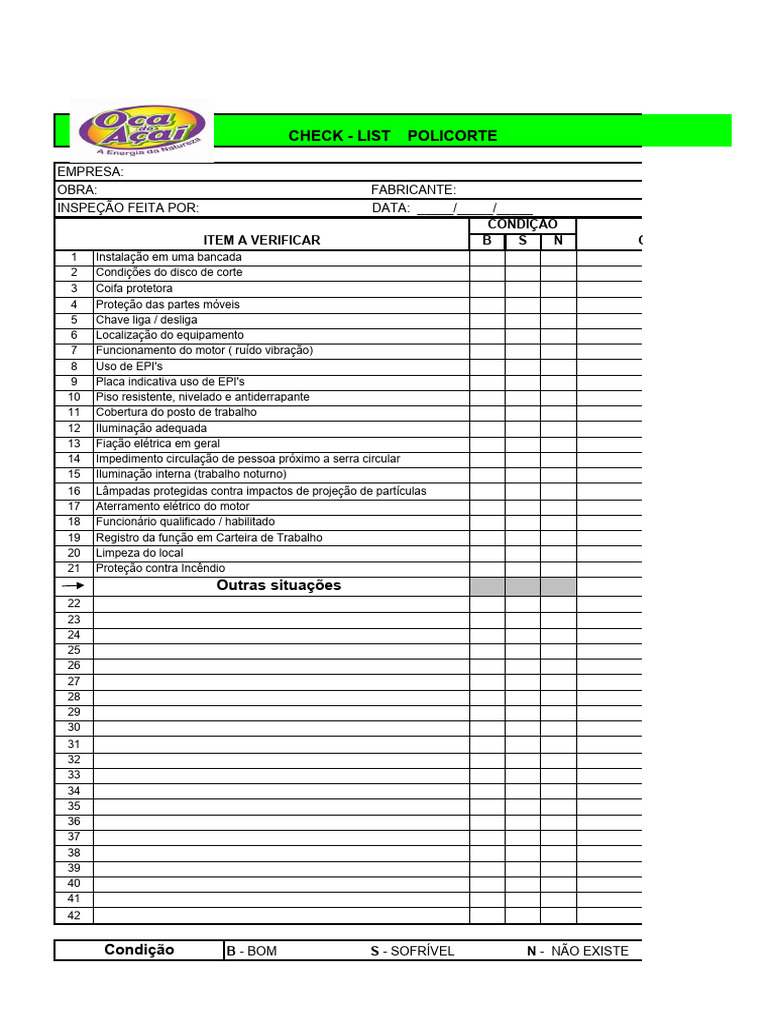 Check List Policorte | PDF