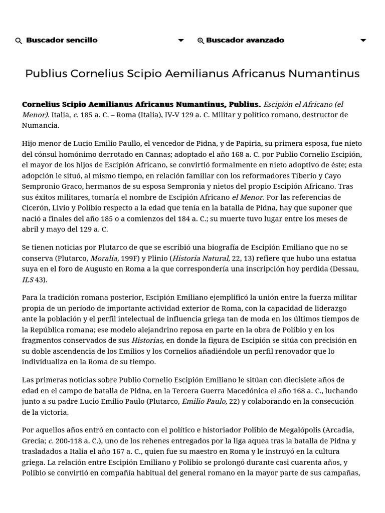 Publius Cornelius Scipio Aemilianus Africanus Num | PDF | Scipio ...