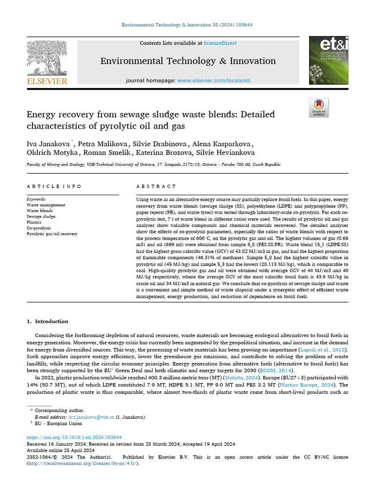 Energy Recovery From Sewage Sludge Waste Blends de - 2024 ...