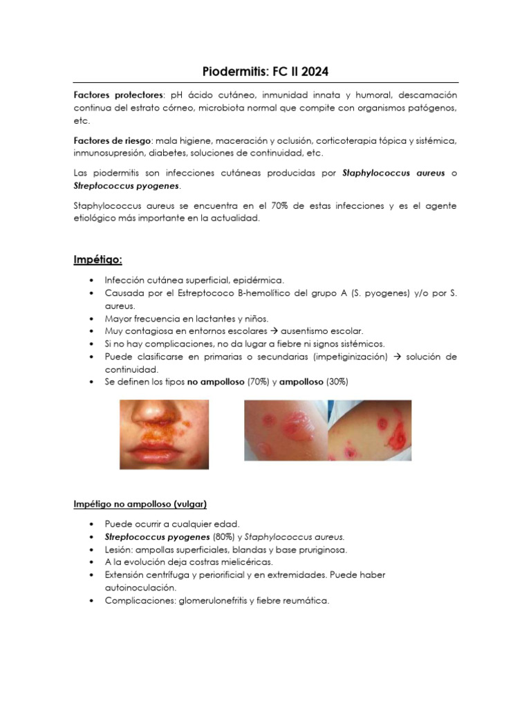 Piodermitis | PDF | Condiciones cutáneas | Epidemiología