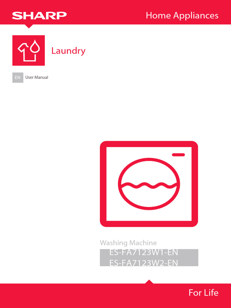 Washing Machine Sharp ES-FA7123W2 | Download Free PDF | Laundry ...
