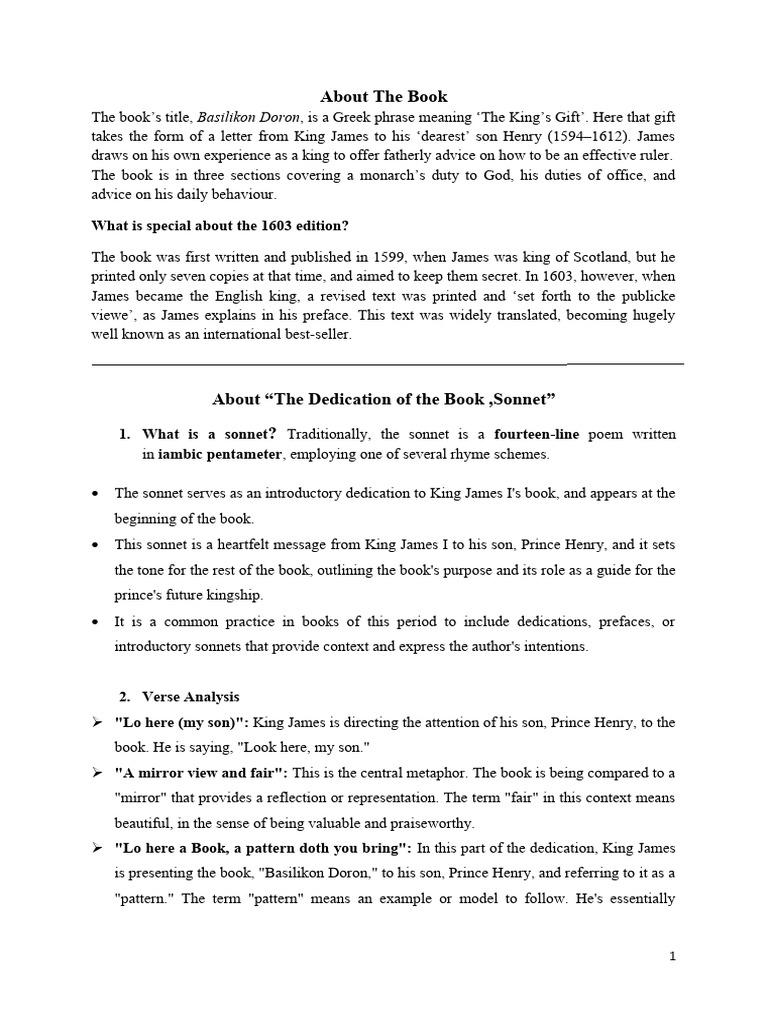 Analysis of Basilikon Doron | PDF | Sonnets | Poetry