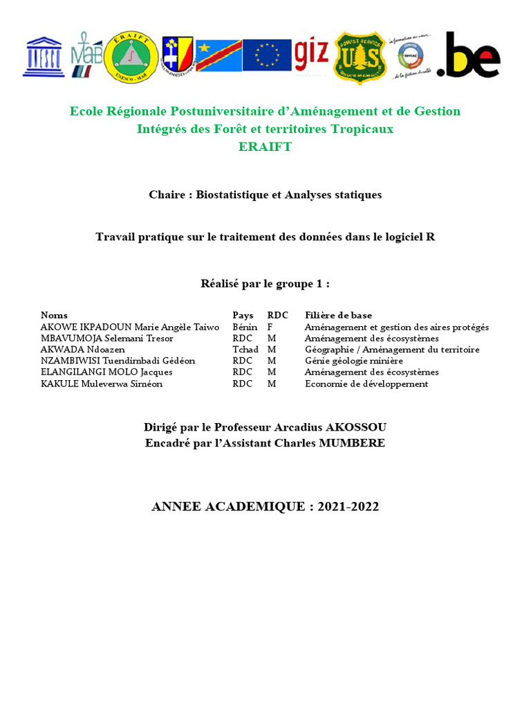 Statistique Groupe 1 | PDF | Analyse de régression | Analyse de la variance