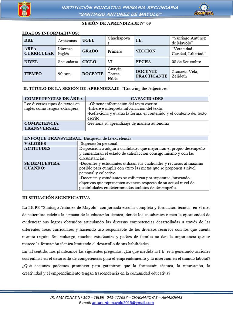 Sesion #09 | PDF | Maestros | Aprendizaje