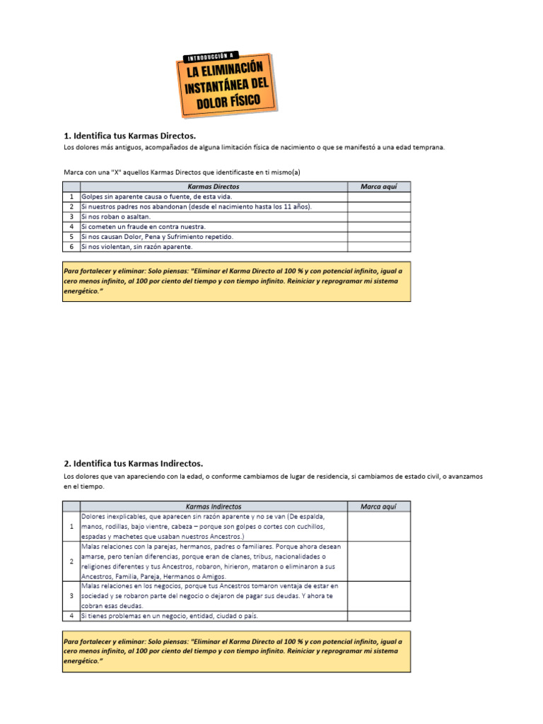 Eliminación del Karma y el Dolor | PDF
