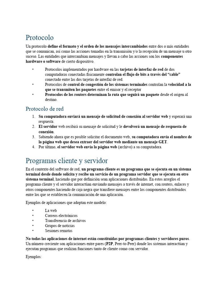Protocolo de Comunicación en Redes | PDF | Red de computadoras | Internet
