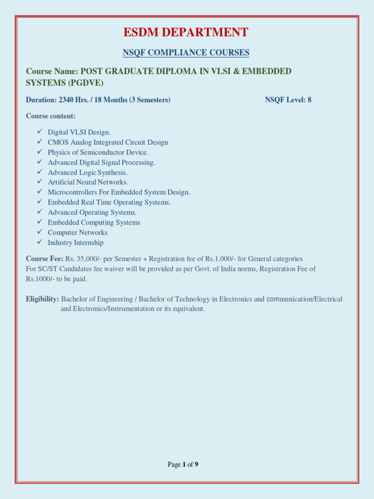 NSQF Compliant Electronics Courses | PDF | Embedded System | Electrical ...