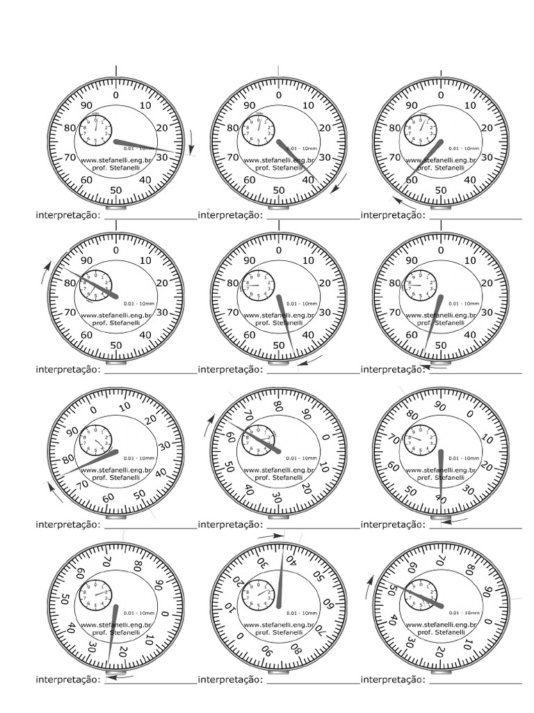 Exercício relógio comparador | PDF