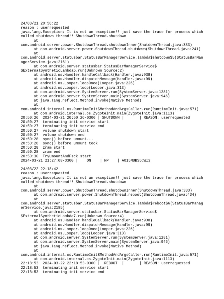 Power Off Reset Reason Backup | PDF | Java (Programming Language) | Oracle Corporation