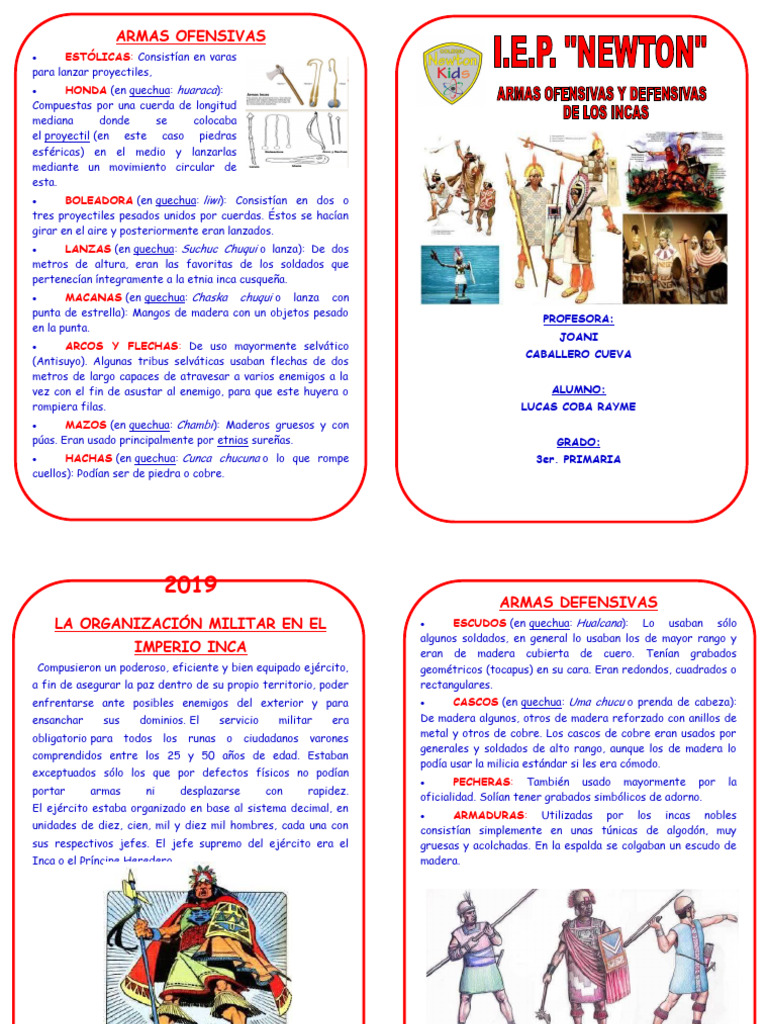 Armas Defensivas y Ofensivas Incas | PDF | Imperio Inca