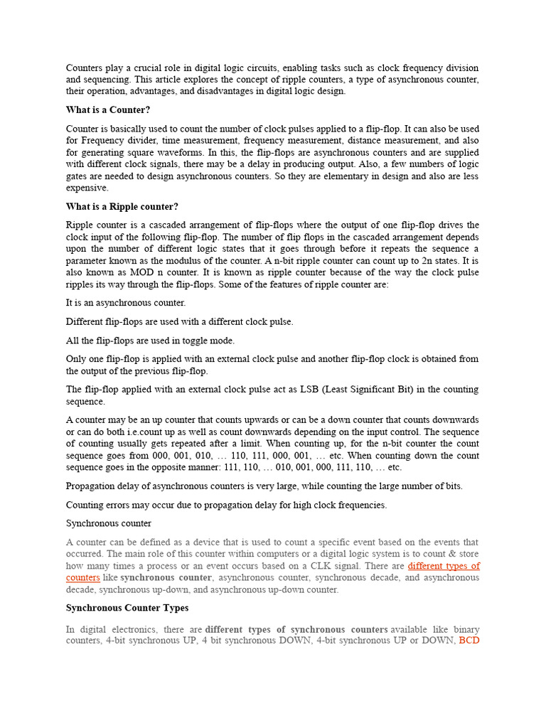Counters | Download Free PDF | Computer Engineering | Electronics