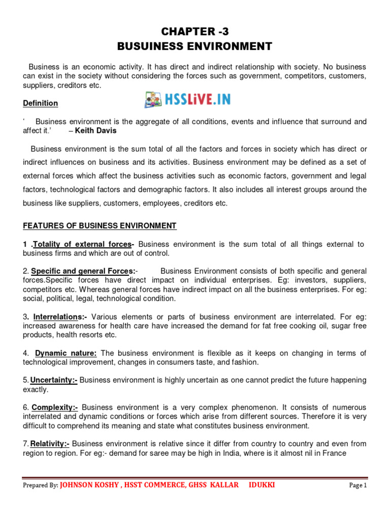 BS Chapter 3 - Business Environment | PDF | Legal Tender | Cash
