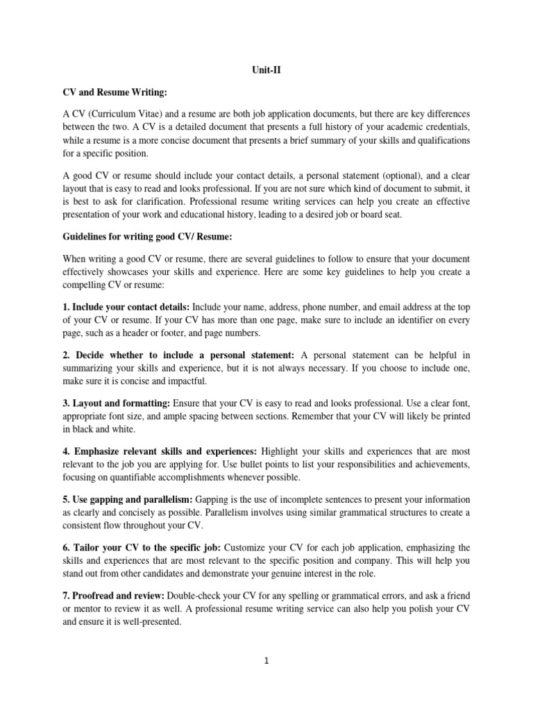 TC Notes Unit II | PDF | Résumé | Interview