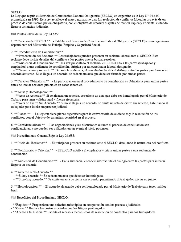 SECLO | PDF | Mediación