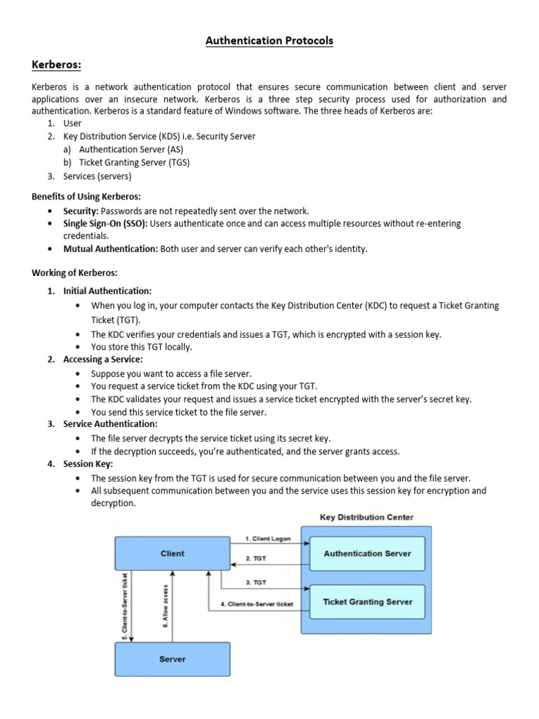 CS - Kerberos & Other Authentication Protocols | PDF | Radius | Public Key Cryptography