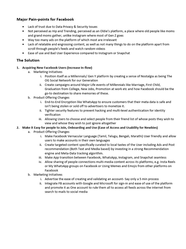 Facebook User Growth Strategy | Download Free PDF | Facebook | Advertising