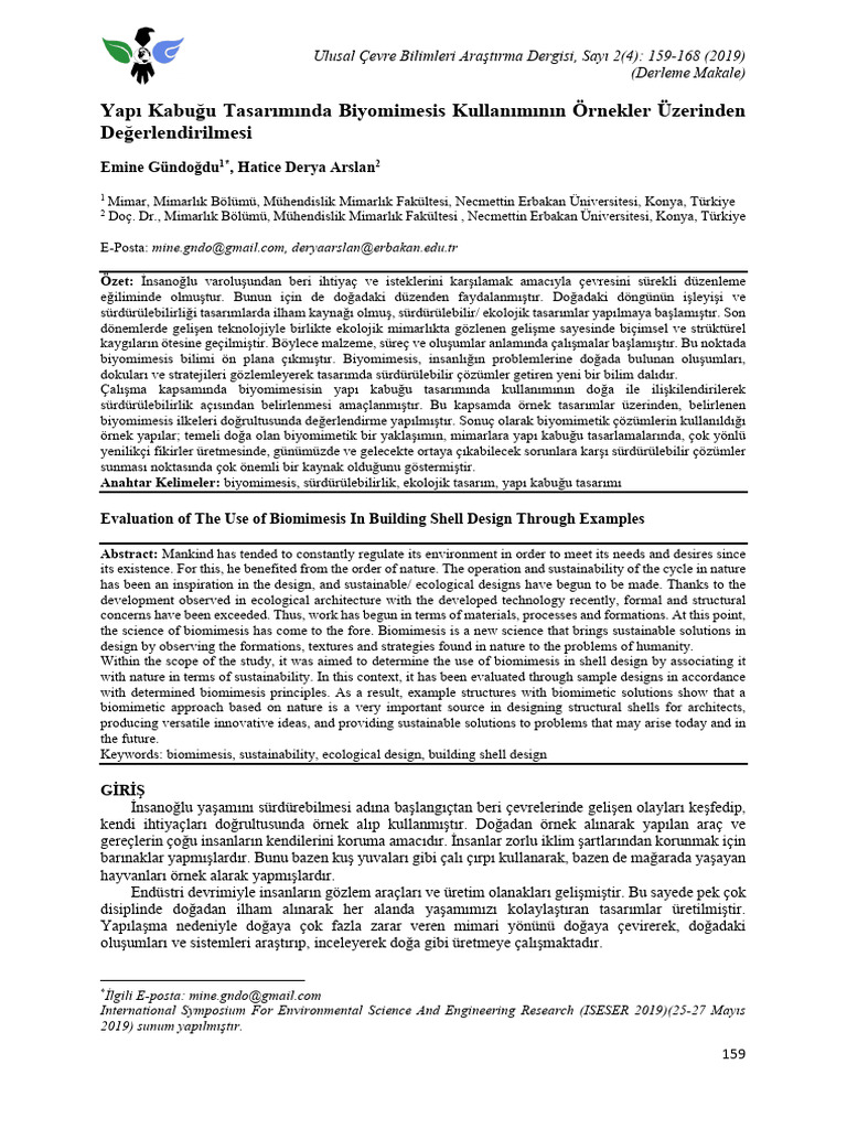 Yap - Kabu - U Tasar - M - Nda Biyomimesis Kullan - M - N - N - Rnekler - Zerinden de ...