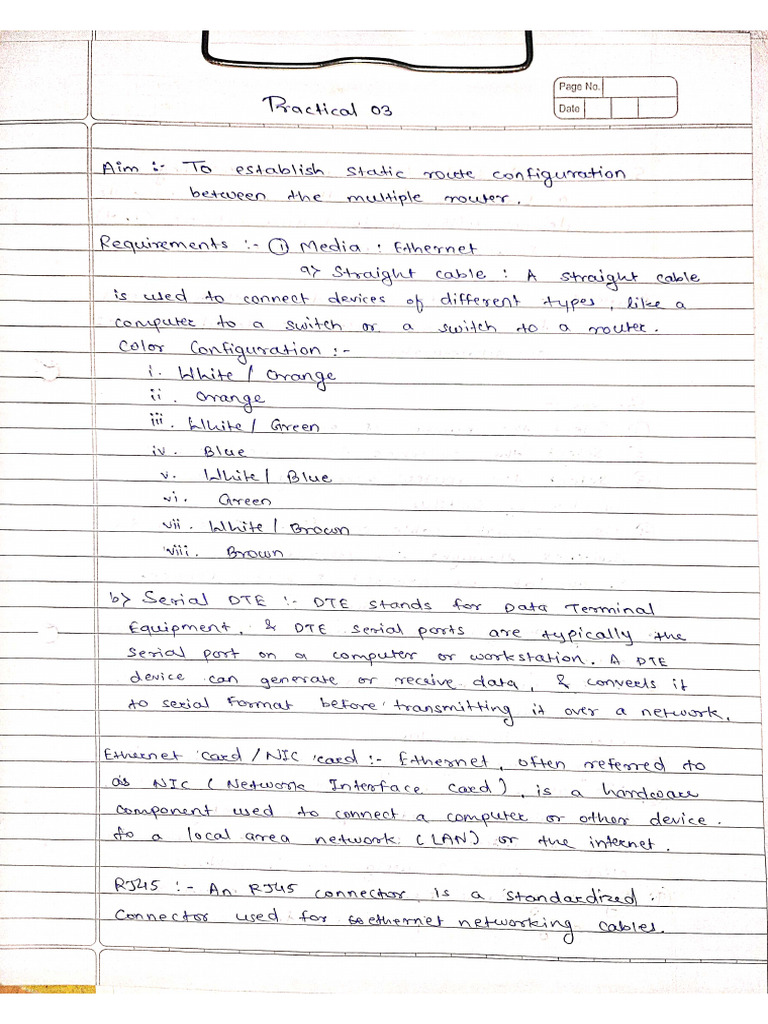 CN LAB 3 Static Route | PDF