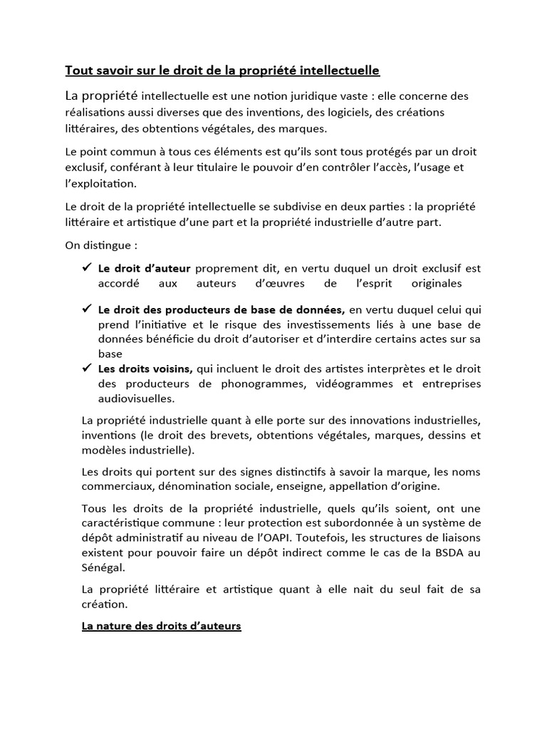 Guide complet sur la propriété intellectuelle | PDF | Propriété ...
