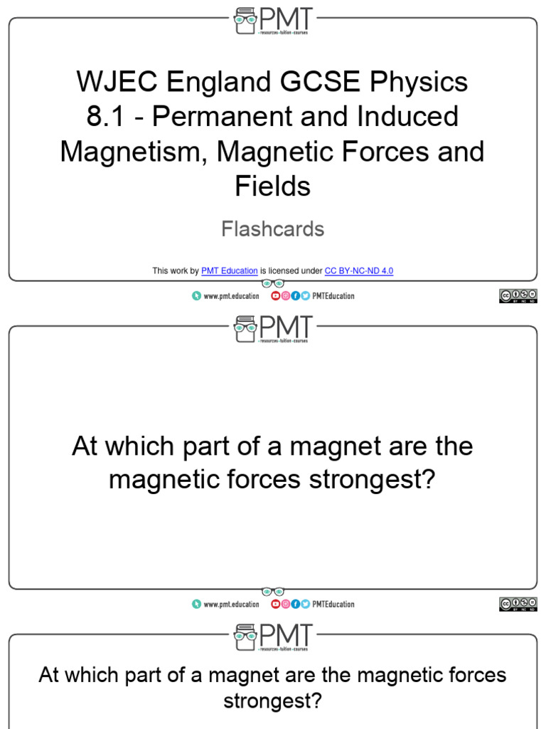 Flashcards - 8.1 Permanent and Induced Magnetism, Magnetic Forces and ... Flashcards - 8.1 Permanent and Induced Magnetism, Magnetic Forces and ...