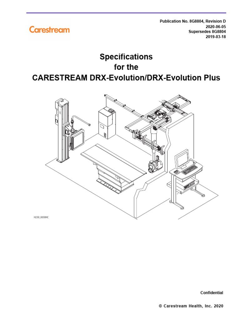 Specifications For The CARESTREAM DRX-Evolution/DRX-Evolution Plus ...