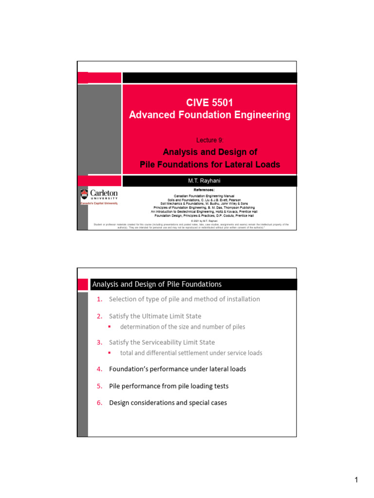 5501 9 Laterally Loaded Piles | PDF | Bending | Deep Foundation