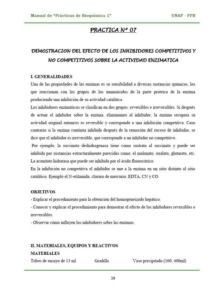 07 Guia Practica 07 Bqca I 2024-I - 240624 - 071441 | PDF | Inhibidor ...