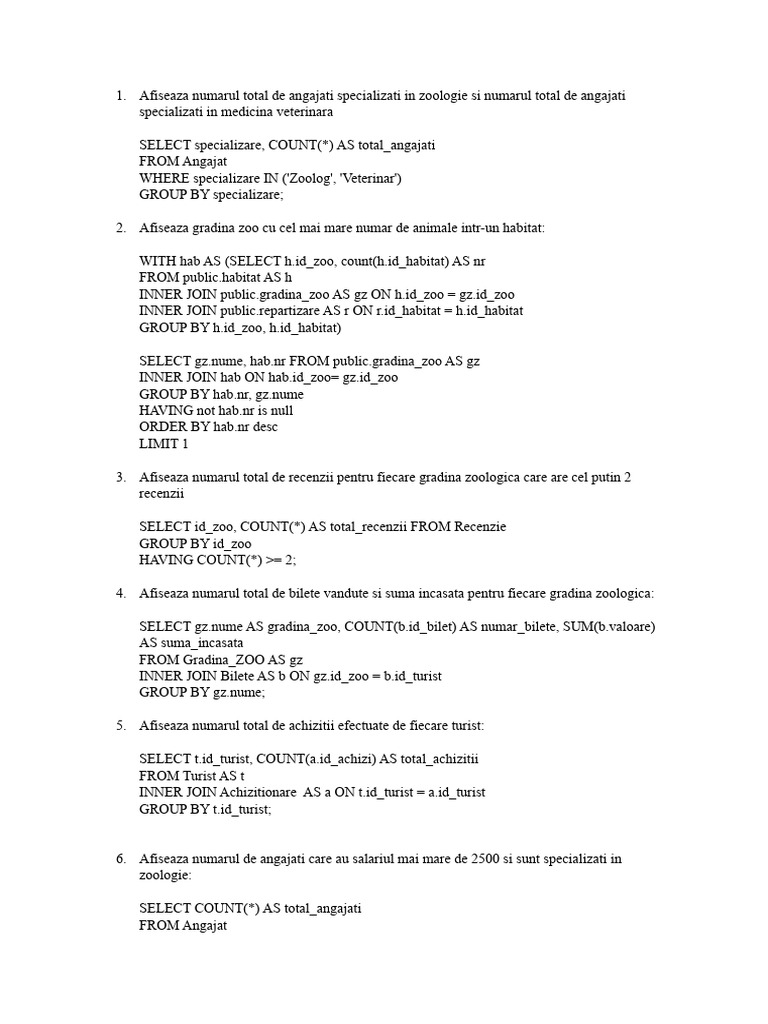 Exercitii BD | PDF | Business