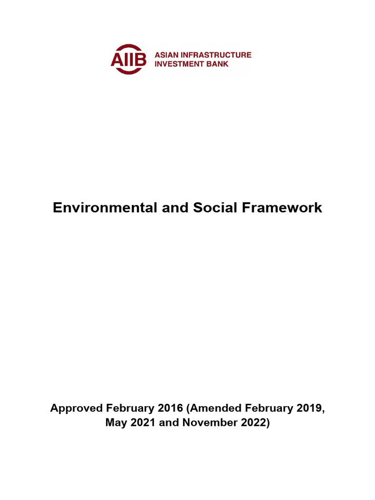 Environmental and Social Framework Overview | PDF | Climate Change ...
