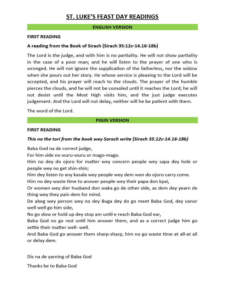 ST Lukes Feast Reading | PDF | Jesus | Paul The Apostle