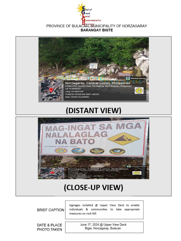 Rock Fall Signage Installation in Bulacan | PDF