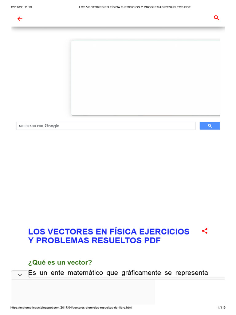 Los Vectores en Física Ejercicios y Problemas Resueltos PDF | PDF | Vector Euclidiano | Fuerza