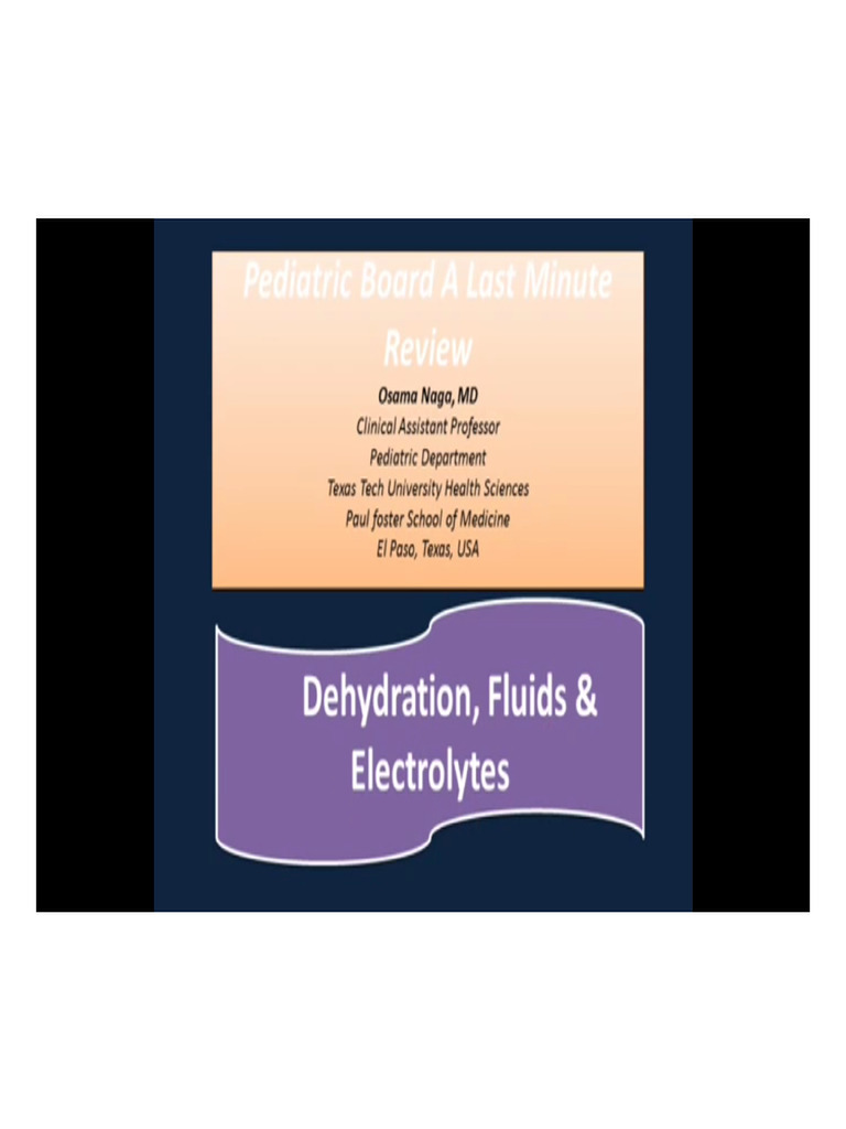 Dehydration Fluids Electrolytes Pdf