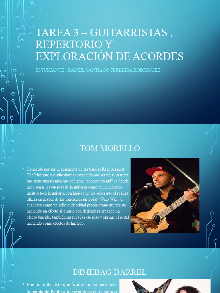 Tarea 3 - Guitarristas, Repertorio y Exploración | PDF | Arte
