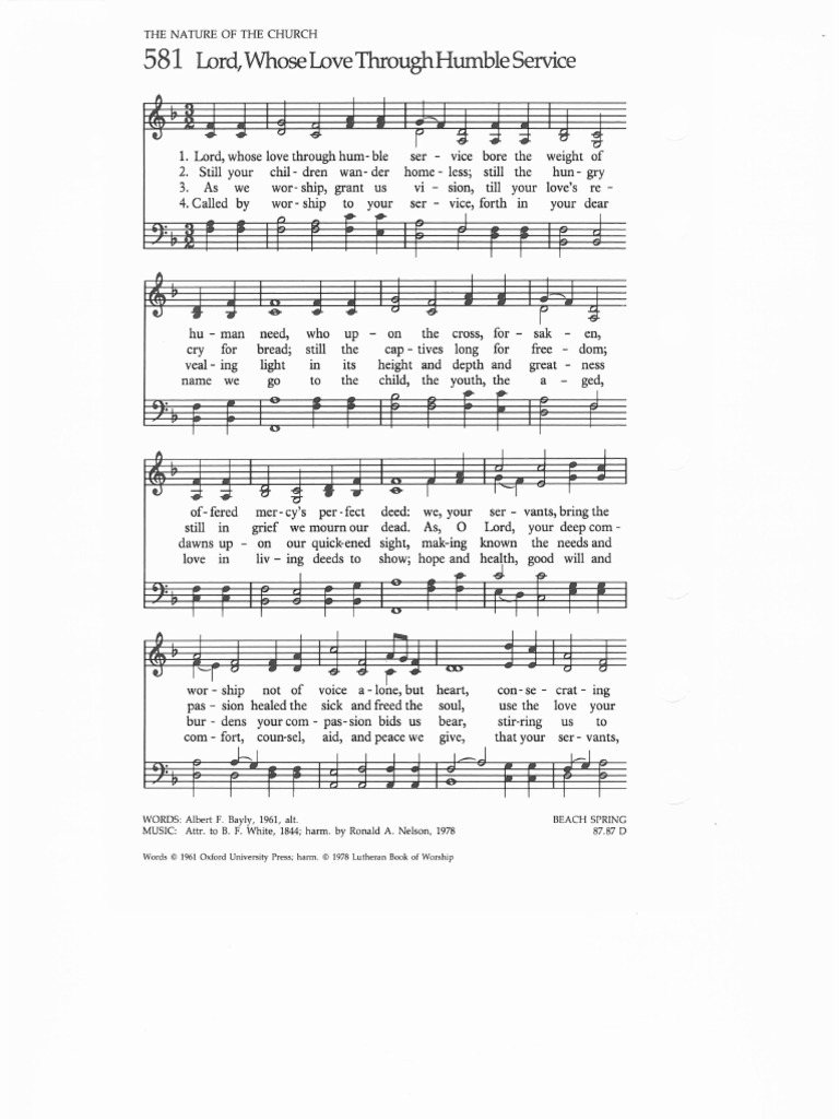 Lord Whose Love Through Humble Service | PDF